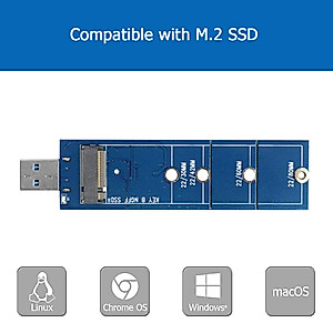 GODSHARK M.2 to USB Adapter, B Key M.2 SSD Adapter USB 3.0 (No Cable Needed), USB to 2280 M2 SSD Drive Adapter, NGFF Converter SSD Reader Card