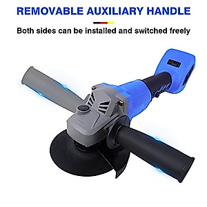 Brushless Electric Angle Grinder with 3.0Ah Battery and Fast Charger, 2-Position Auxiliary Handle Power Angle Grinder, Brushless Grinder Tool with Safety Guard, for Cutting and Grinding