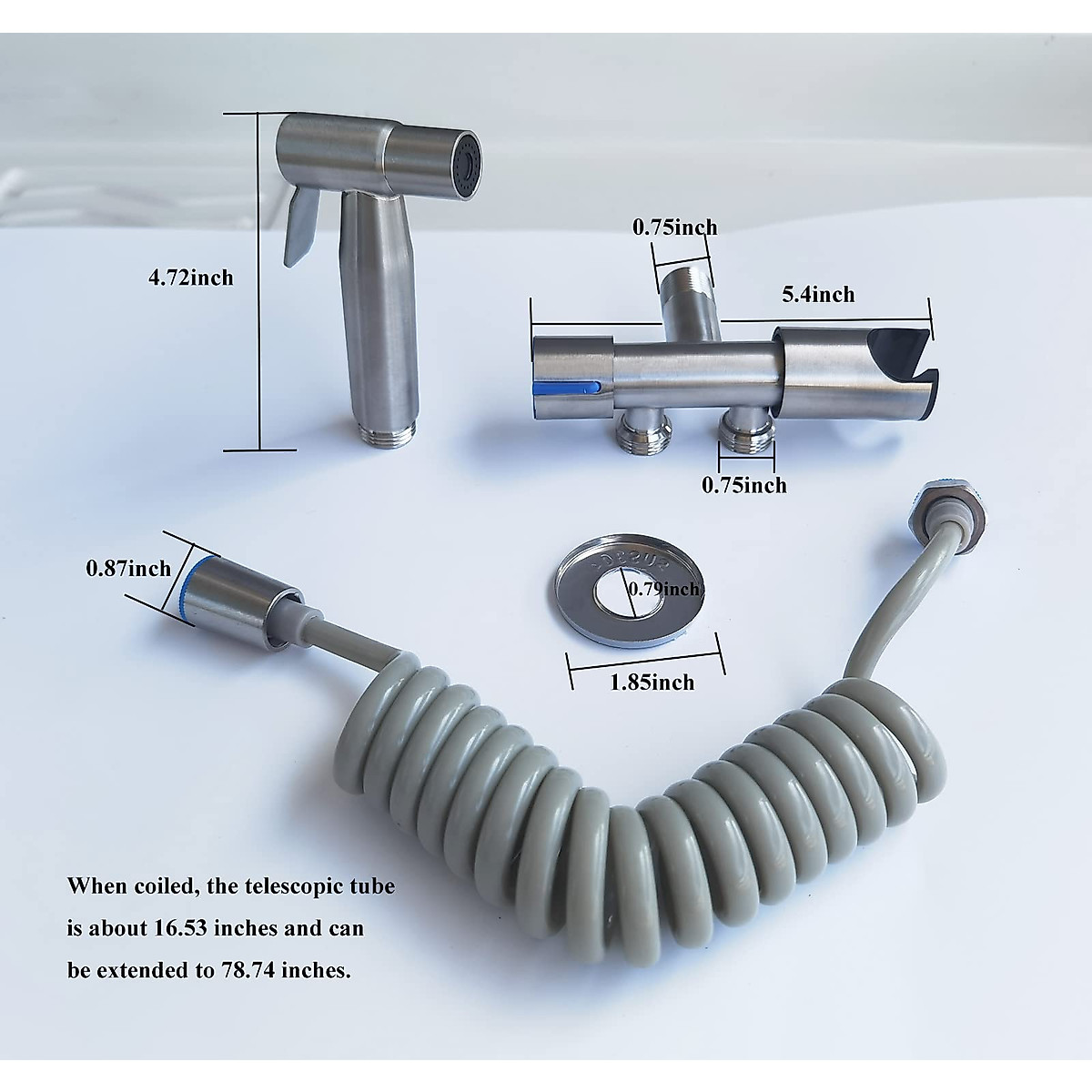 Handheld Bidet Sprayer for Toilet, Decohomeforu Stainless Steel Bathroom Bidet Sprayer Set, Adjustable Water Pressure Control with Bidet Hose, Wall Mount Brushed Nickel Bidet Toilet Diaper Sprayer Kit