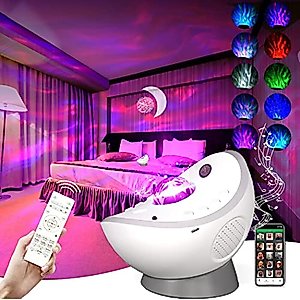 Equantu Quran Galaxy Night Speaker - Galaxy Night Light Quran Speaker - Quran Moon Projector Night Light SQ958