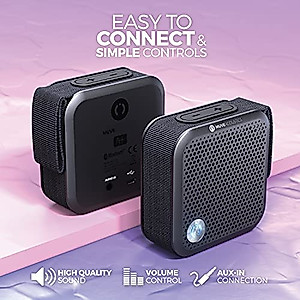 MuveAcoustics Aplus Portable Bluetooth Speakers – Mini Wireless Blue Tooth Speakers with Good Base for Home Shower, Small but Loud Stereo Bass Bt for Outdoor Travel Beach Party, 7 Hours Playtime