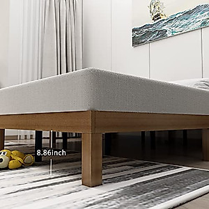 Harper & Bright Designs King Size Platform Bed Frame, Minimalist Wood King Bed Frames with Strong Center Support Feet, King Size Bed for Teens Adults,No Box Spring Needed,Easy Assembly,Natural