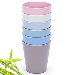HM-tech 6pcs Bamboo Kids Cups for Baby feeding, Toddler cups for Drinking，Tableware for Baby Toddler Kids Bamboo Kids Dinnerware sets