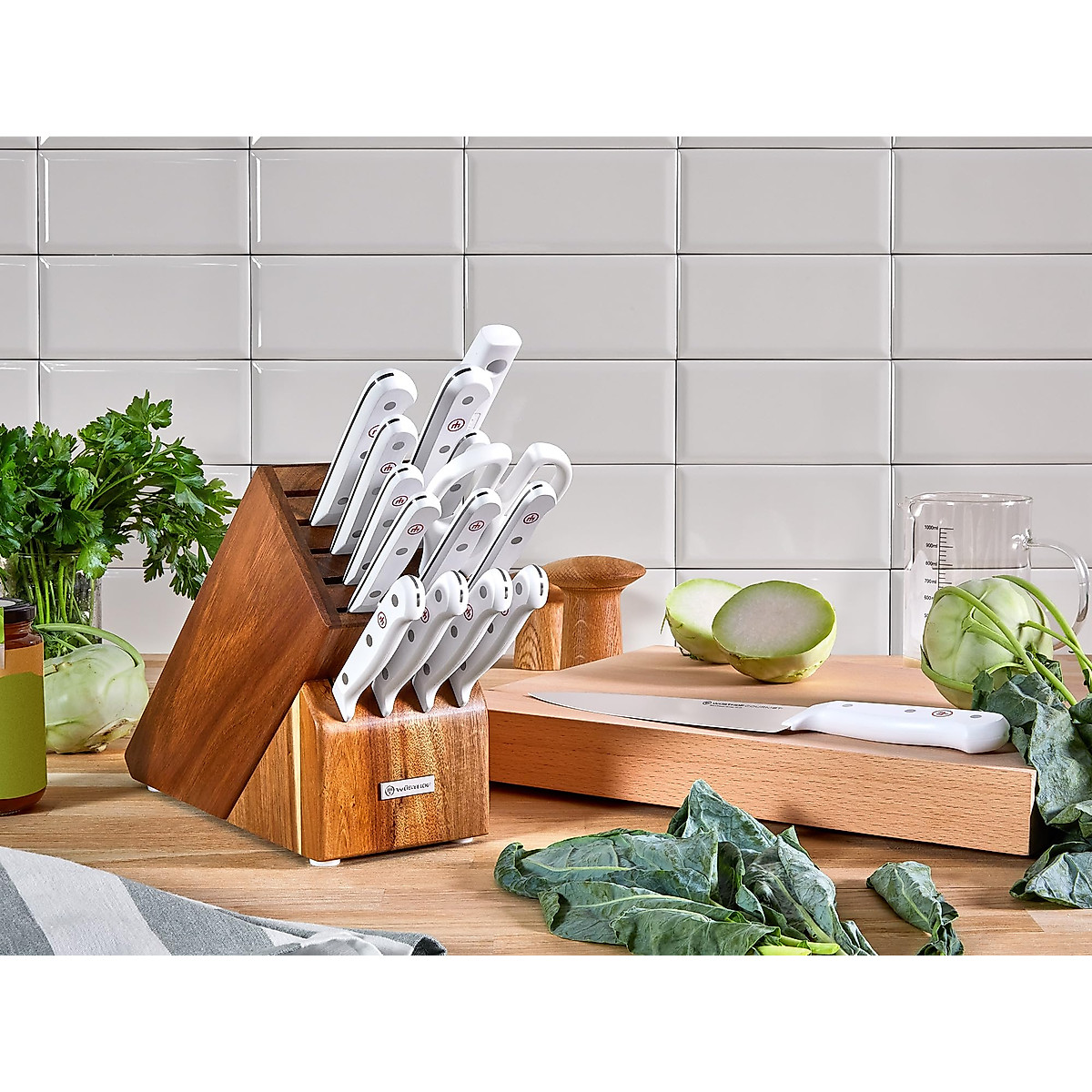 WÜSTHOF Gourmet White 7" Hollow Edge Santoku Knife