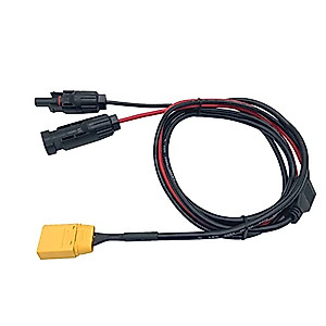 Solar Connector to XT90 Adapter Cable Solar Panel Adapter to XT90 Male Extension Cable Solar Chharge Cable for XT90 Input Port Portable Power Station & Solar Generator (XT90 to Solar)