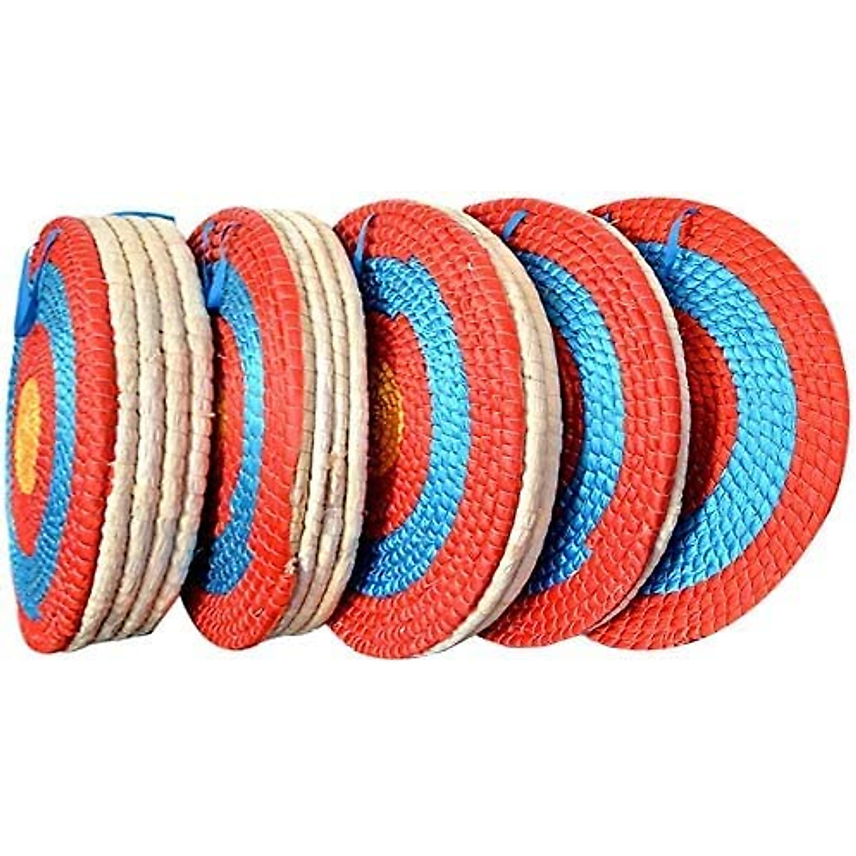 AMEYXGS 4-Ring Bullseye Archery Shooting Target Handmade Traditional Straw Target 1-5 Layer Target Solid Round for Outdoor Sports Hunting Shooting Practice (1 Layer)