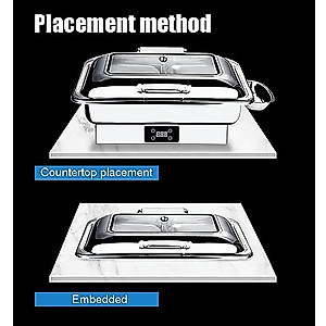 Buffet Server and Warming Tray, Hot Plates Warmer for Keeping Food Warm, 9L 13L Electric Chafing Dishes with Touch Display, 600W Fast Heating (13l 1/2size)