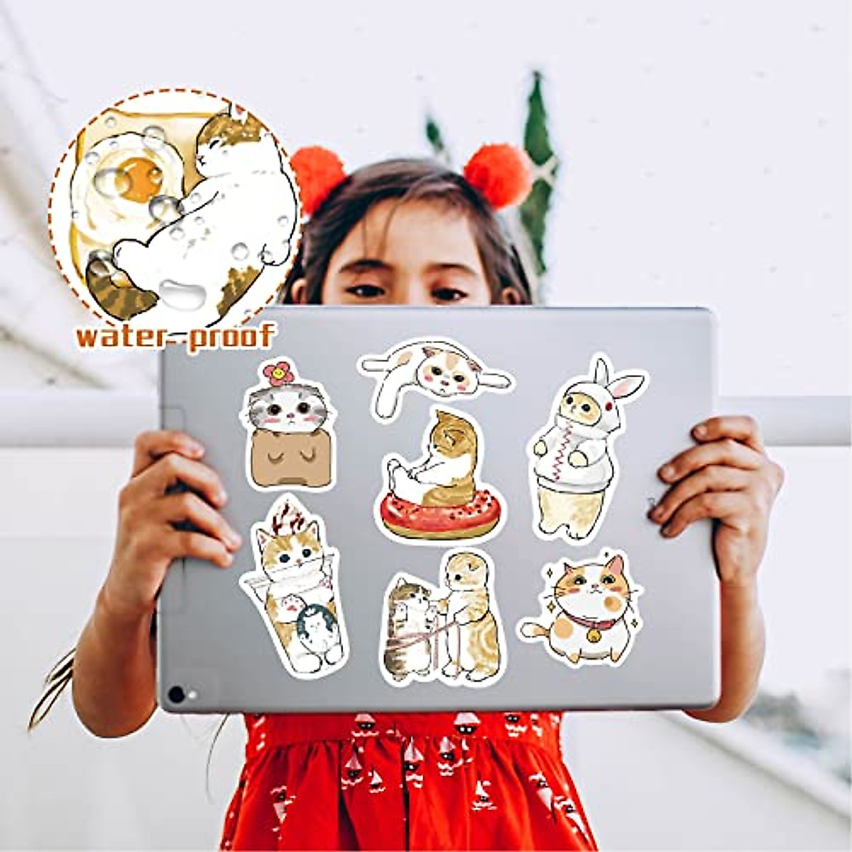 Cat Stickers 126PCS Cute Cat Stickers Vinyl Waterproof Cartoon Animal Sticker for Kids Teens Adults Scrapbook Water Bottles Laptop Skateboard Kawaii Aesthetic Graffiti Decals