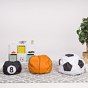 Posh Beanbags Bean Bag Chair, X-Large-48in, Sports Soccer Ball Blue and Black