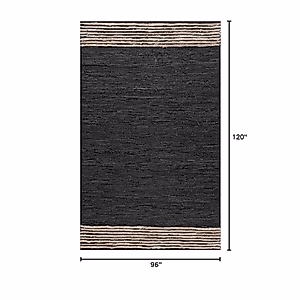 nuLOOM Hand Braided Jute Leather Kelli Area Rug, 8x10, Grey