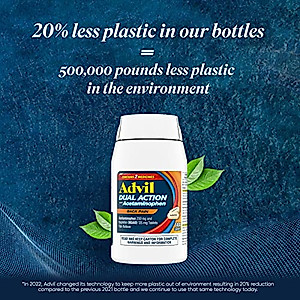 Advil Dual Action Back Pain Caplets Delivers 250mg Ibuprofen and 500mg Acetaminophen Per Dose for 8 Hours of Back Pain Relief - 144 Count