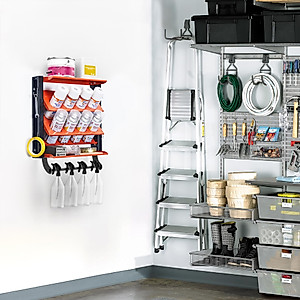 WALMANN Wall Mount Spray Paint Can Holder, Heavy Duty Metal Paint Can Storage Rack for Garage, Shop Paint Can Holder, Holds Up to 100Lbs