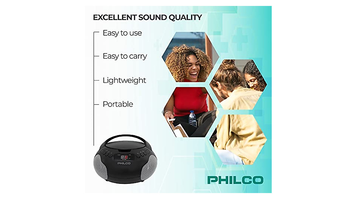 Philco Portable CD Player Boombox - Compact & Versatile