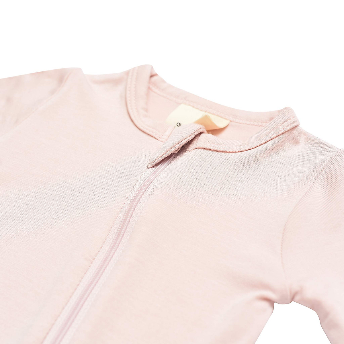 KYTE BABY Unisex Zipper Closure Footies, Rayon Made From Bamboo (6-12 Months, Blush)