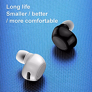 Gaweb Earphones, 1Pc X6 Wireless Headphone Handsfree Voice Prompt ABS Stereo Game Bluetooth 5.0 Earbud for Sports (One Size, 1PairWhite)
