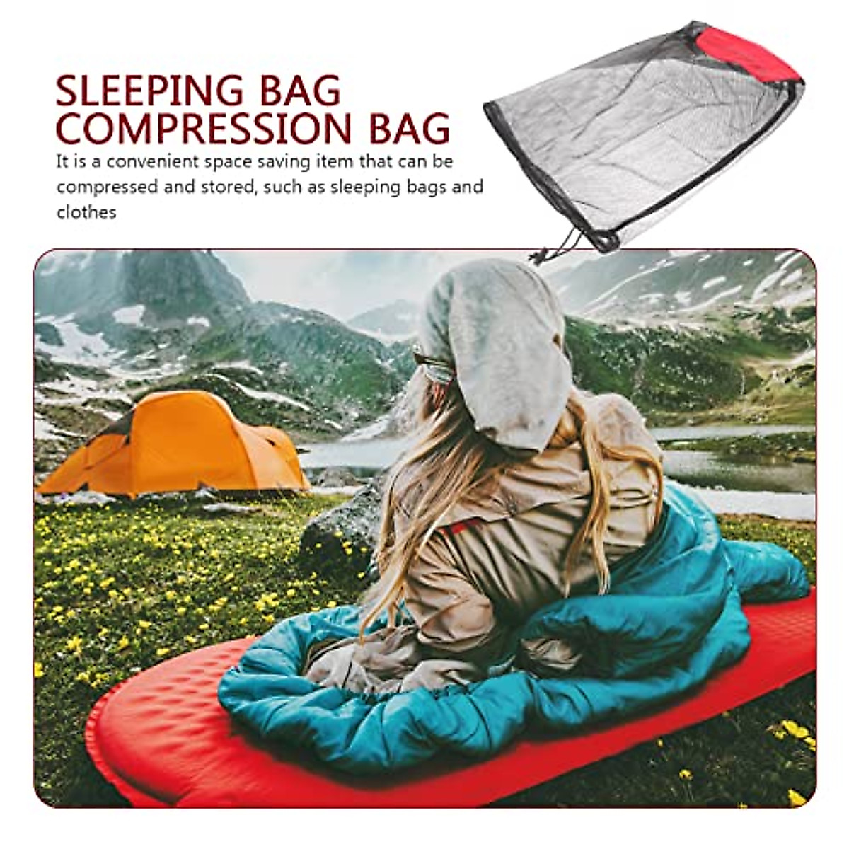 FAVOMOTO Ultralight Nylon Mesh Bags Sleeping Bag Ditty Sacks Clothes Storage Organizer for Travel Camp Home College Dorm Dirty Cloth 22.40X14.54X0.39in