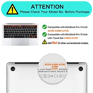 MOSISO Silicone Keyboard Cover Compatible with MacBook Pro with Touch Bar 13 and 15 inch 2019 2018 2017 2016 (Model: A2159, A1989, A1990, A1706, A1707) with Touch ID, Mac OS X Shortcut, Rose Quartz
