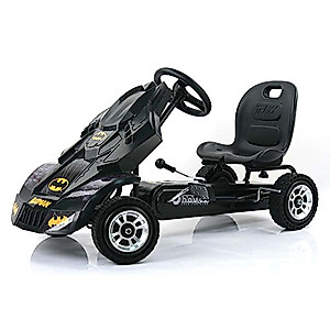 Hauck Batmobile Pedal Go Kart, Superhero Ride-On Batman Vehicle, Kids 4 and Older, Peddle & Patrol the Streets of Gotham just like Batman, Race-Styled Pedals & Rubber Wheels, Black