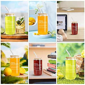 6 Pieces Chaos Coordinator Gifts For Women- 16oz Chaos Coordinator Glass Cup With Lid And Straw Drinking Glasses Tumbler Gifts Thank You Gift for Coworker, Teacher, Boss ，Teacher Best Friend