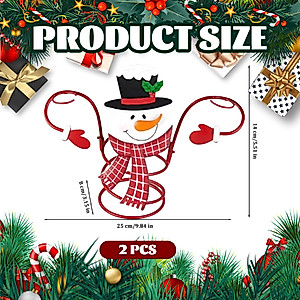 CAKEEYUM Wine Bottle Holder, 2Pcs Christmas Smowman Wine Rack, Cute Wine Glass Holder, Metal Wine Holder Hold 1 Bottle & 2 Glasses, Wine Decor for Chritmas Party Home Decor