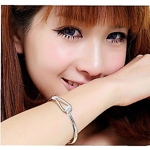 XIFAM Women's Rose Flower Bangle, Sterling Silver 925 Solid Bangle, Durable and Practical