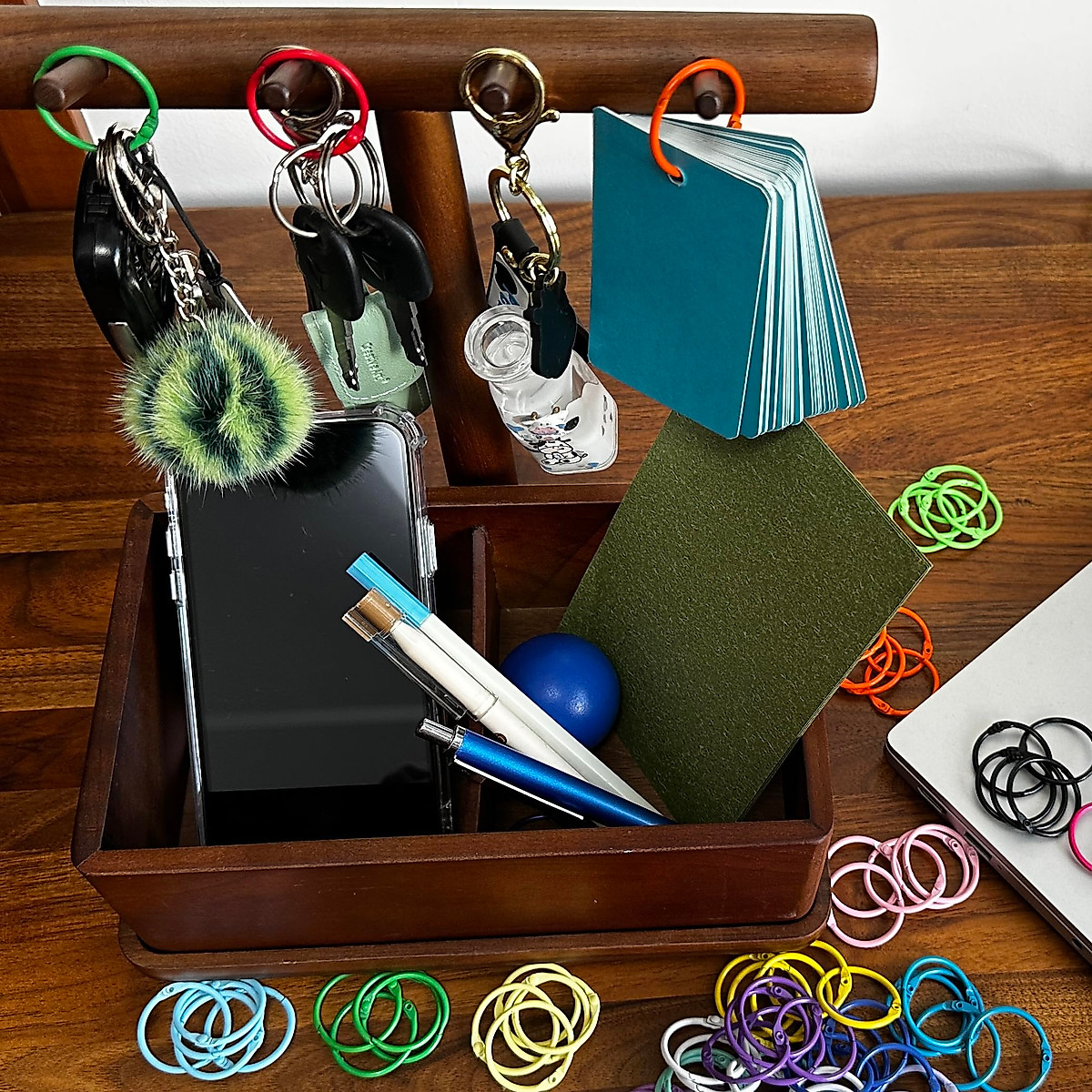 Keychains or Key Rings, Loose Leaf Binder Rings for Key Chains, Card Rings, Clip Rings for Book Rings, School, Home or Office (50Pcs 1 inch)