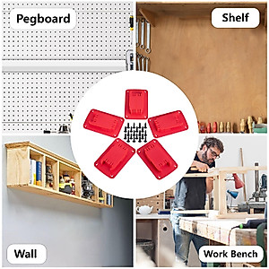 5 Packs Tool Holder Mount Compatible for Milwaukee m18 18v Tools ,Also Fit Compatible for dewalt 20V , 12V Drill Holder ,Hanger (Lot of 5，Red)