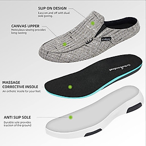 OrthoComfoot Womens Orthopedic Comfy Slippers for Bunion, Arch Support Slip On Shoes, Comfortable Athletic Walking Shoes for Heel and Foot Pain Relief Dark Grey Size 10