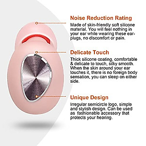 Tiliwame Ear Plugs, Reusable Ear Plugs for Sleeping Noise Cancelling, Silicone Earplugs for Snoring, Work, Study and Concerts Noise Redeuction, Reusable Earplugs with 8 Ear Tips in XS/X/M/L (Pink)