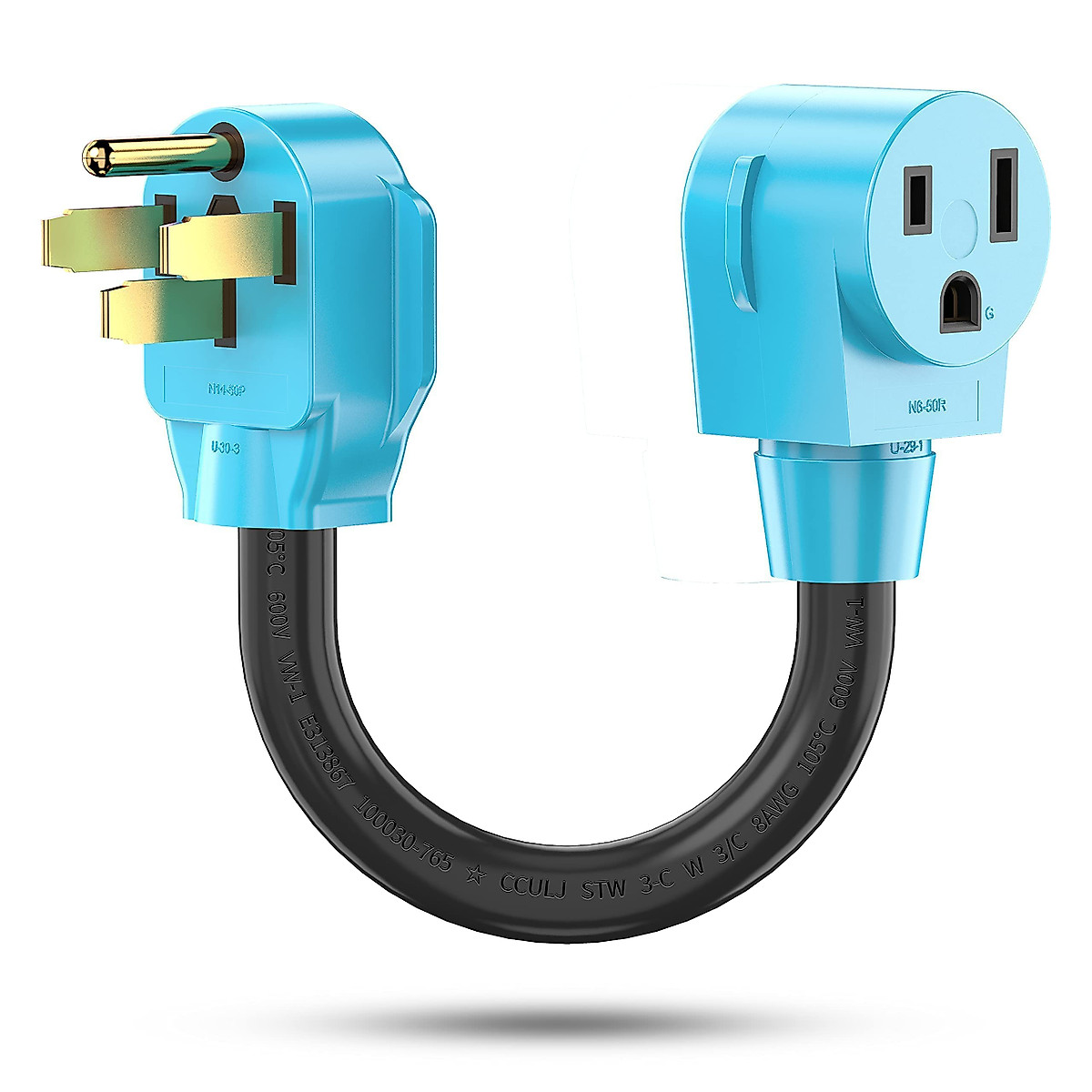 CircleCord Welder Adapter Cord and UL Listed 50 Amp 15 Feet RV/EV Extension Cord