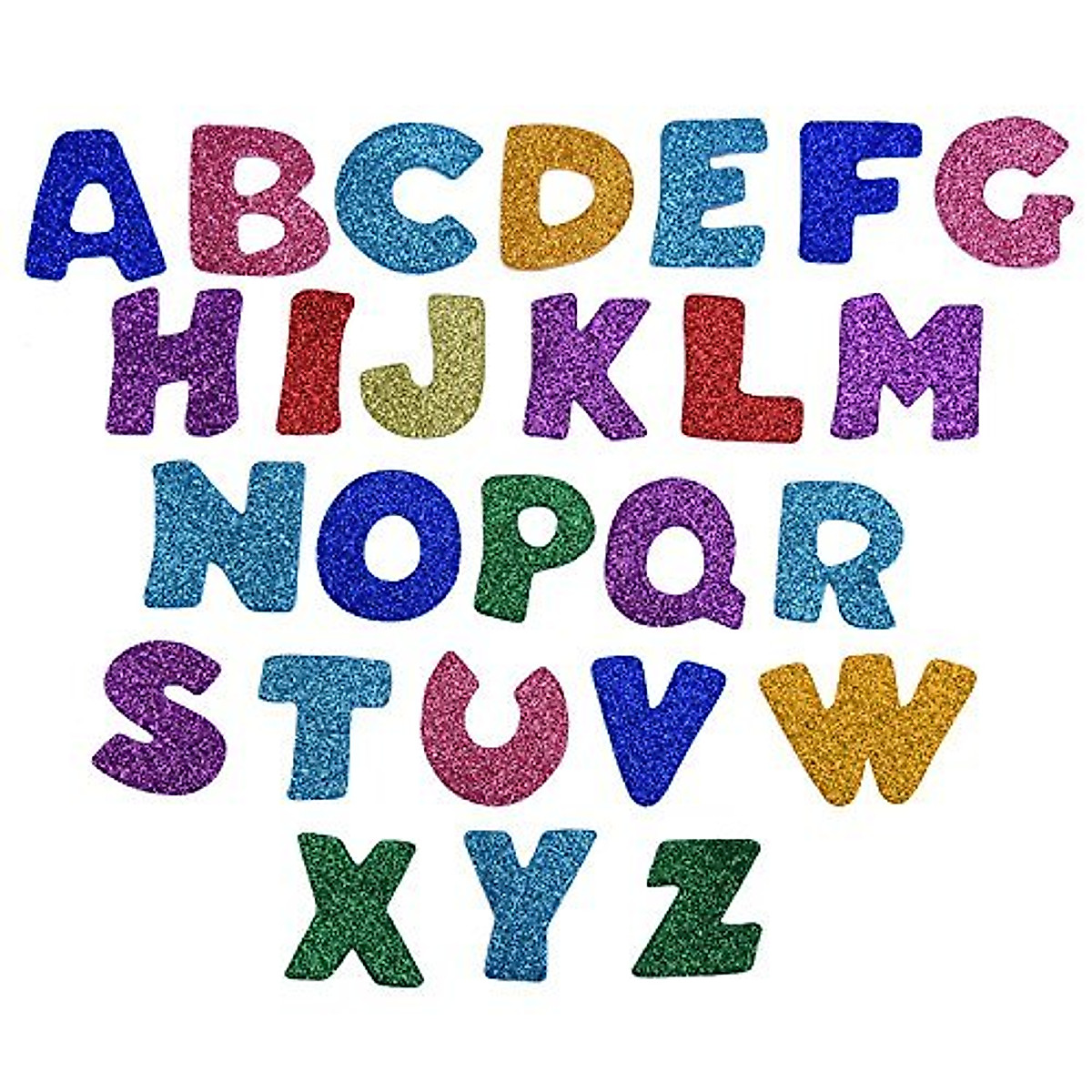 eBoot Glitter Foam Stickers Letter Sticker Self Adhesive Letters, Assorted Colors, 5 Sets
