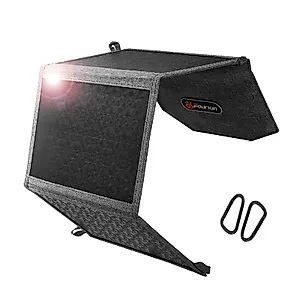 Foursun 21W Portable Solar Panel Charger,12V Foldable Solar Charger with QC3.0, PD 18W, IP67 Waterproof, Fast Charging for Smart Phones, Tablets, Power Banks, Battery Packs, etc.