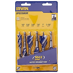 IRWIN SPEEDBOR Drill Bit Set for Wood, 4-Inch, 6-Piece (1877239)
