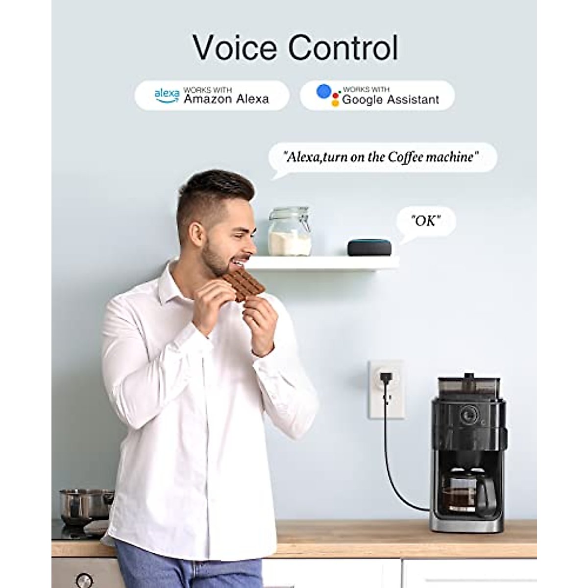 Mini Smart Plug, WISEBOT Wi-Fi Socket Works with Alexa and Google Home, Surge Protector Plug-in Outlet Remote Control and Timer Function, ETL FCC Listed,2.4G Wi-Fi Only,10A 1200W,4-Pack, White