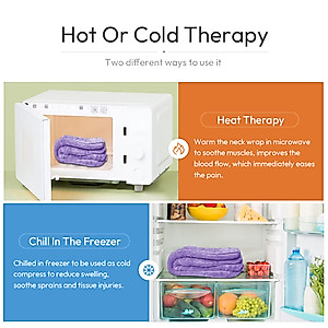 Microwavable Heated Neck Wrap Warmer and Shoulder Heating Pad Microwave, Weighted Microwave Heating Pad for Neck and Shoulders Hot and Cold Compress