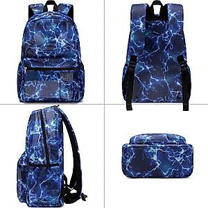 Meisohua Mesh Backpack for Boys Lightning Blue School Backpack for Kids Boys 2 in 1 Set See Through Casual Backpack for Teen Boys Girls