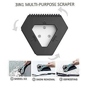 RELSBOA Multi-Purpose Ice Scraper and Snow Wiper Lightweight 29.5 Inches Extendable Car Snow Tool Kit 0.73Lbs Scratch Free (Blue)