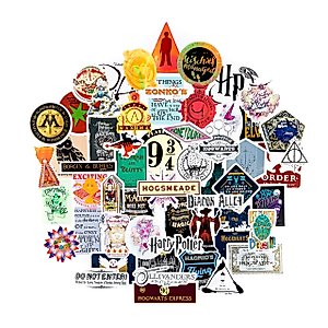 Conquest Journals Harry Potter Wizarding World Vinyl Stickers, Set of 60 Unique Stickers Including 5 Holograms, Waterproof and UV Resistant, Great for All Your Gadgets, Potterfy All The Things