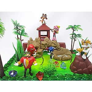 Sonic the Hedgehog Deluxe Cake Topper Set with Sonic and Friends (Unique Design)