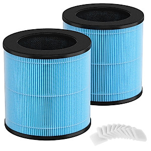 CFKREYA MJ003HD Replacement Filter Compatible with POMORON Air Purifier Model MJ003HD, 4-in-1 High-Efficiency H13 HEPA with Activated Carbon Filter, 2 Pack