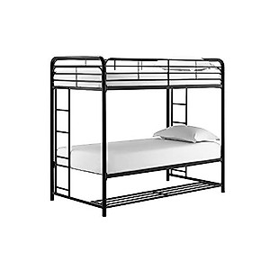 DHP Bonnie Metal Bunk Bed with Storage Drawers, Twin, Black