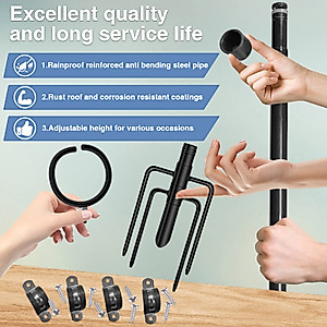 SEEYANG String Light Poles – 1 Pack 10 Ft Poles for Outdoor String Lights, Patio Light Poles for Outside, Light Poles for Outside String Lights Suit for Yard Patio Wedding Party