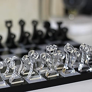 Portable Acrylic Chess Set with Storage - Travel Chess Set with Acrylic Board & Pieces