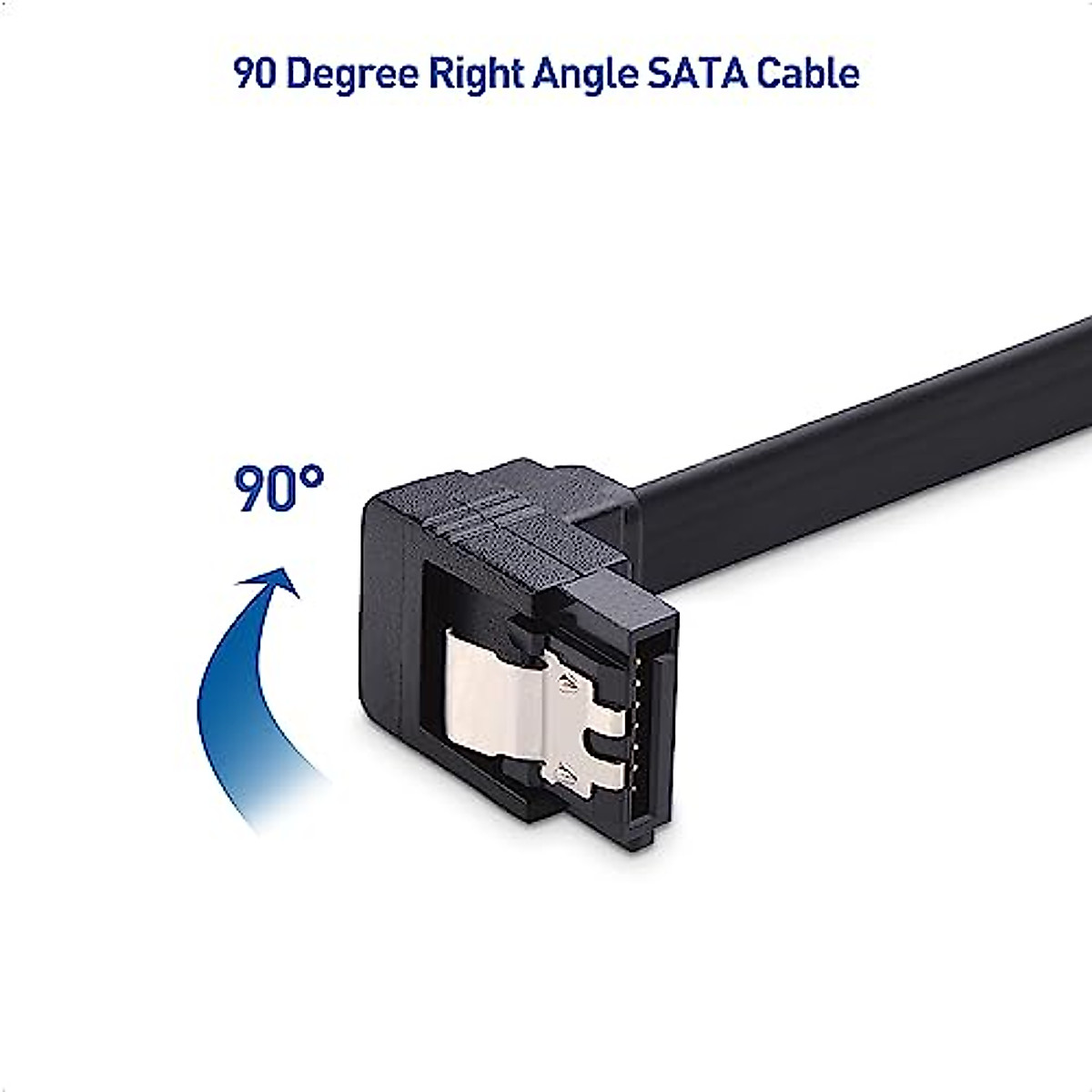 Cable Matters 3-Pack 6 Gbps Right Angle SATA Cables - 18 Inches, 90 Degree SATA 3 Cable for SSD & HDD, Black