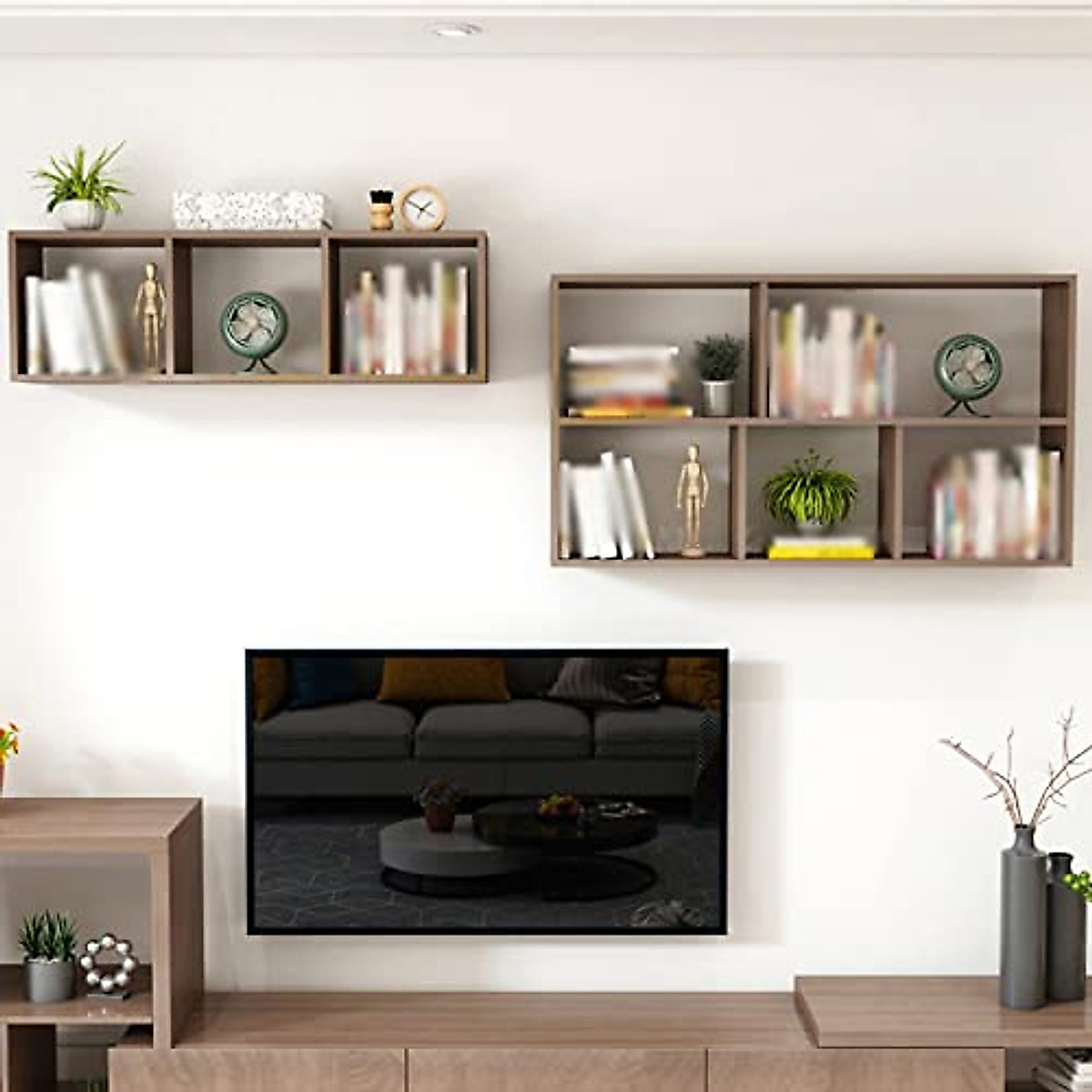 Stylish Wall Shelf Bookcase - Modern Wooden Storage Organizer