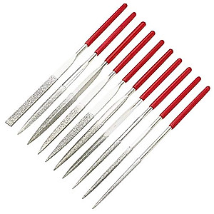 10-Piece Mini Diamond Needle File Set (6" Total Length 150 Grit Diamond File) by Kalim