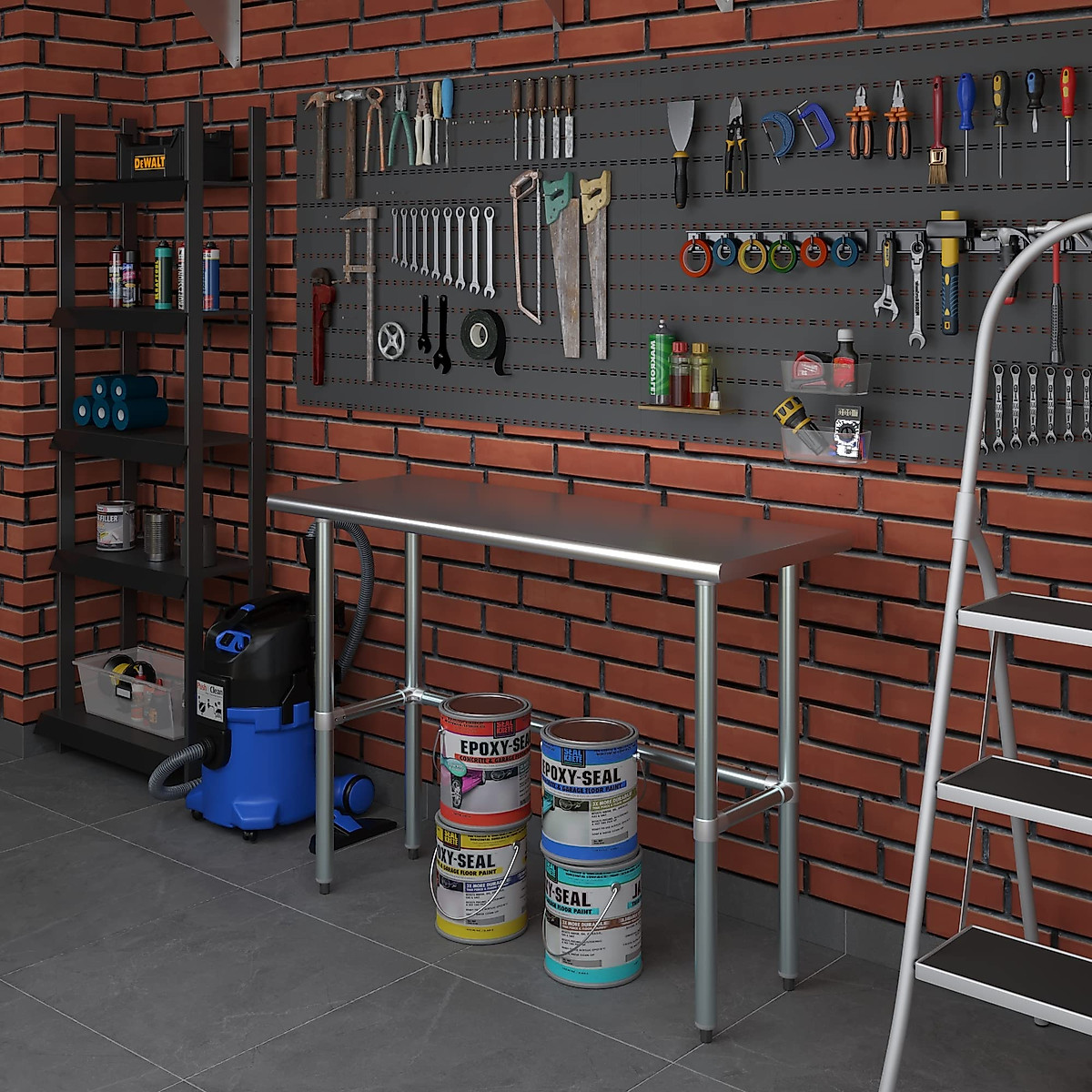 18 in. x 48 in. Open Base Stainless Steel Work Table | Residential & Commercial | Food Prep | Heavy Duty Utility Work Station | NSF