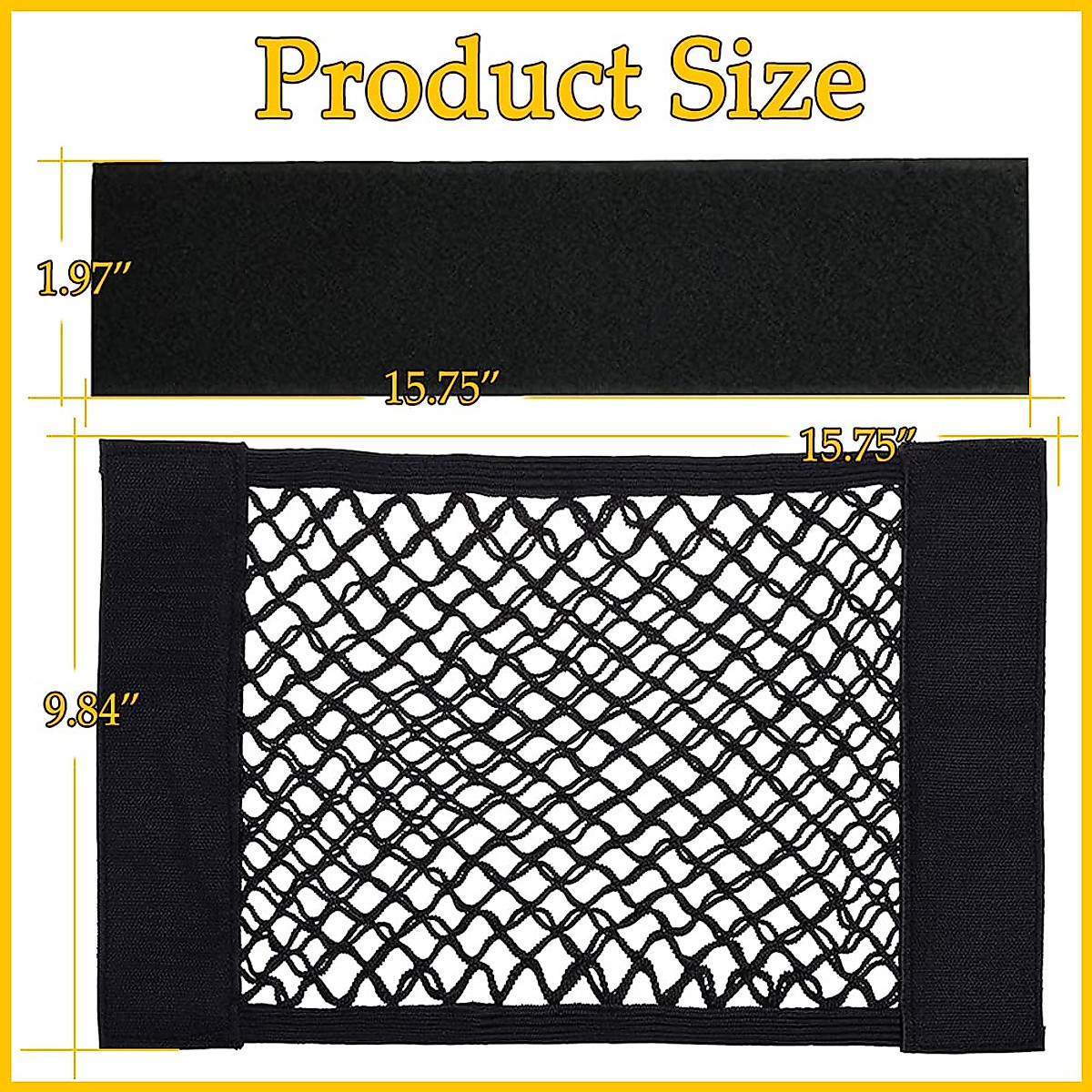 2 Pack Universal Mesh Cargo Net Car Storage Net, Universal Mesh Cargo Net for Car Trunk Storage, Wall Sticker Organizer Pouch Bag Storage, Mesh Organizers Fit for Cars, SUVs, Trucks(15.75 * 9.84 Inch)