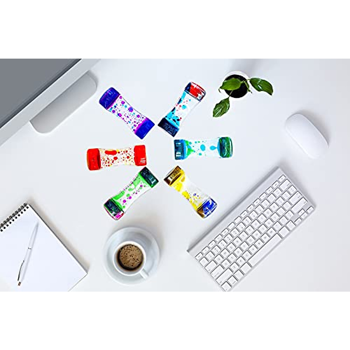 OCTTN Liquid Motion Timer Bubbler Desktop Toy, 4 Pack Bubble Timer Sensory Toy for Adults, Fidget Toy, Stress Relief and Anxiety Relief, Relaxing, Autism, ADHD Toys