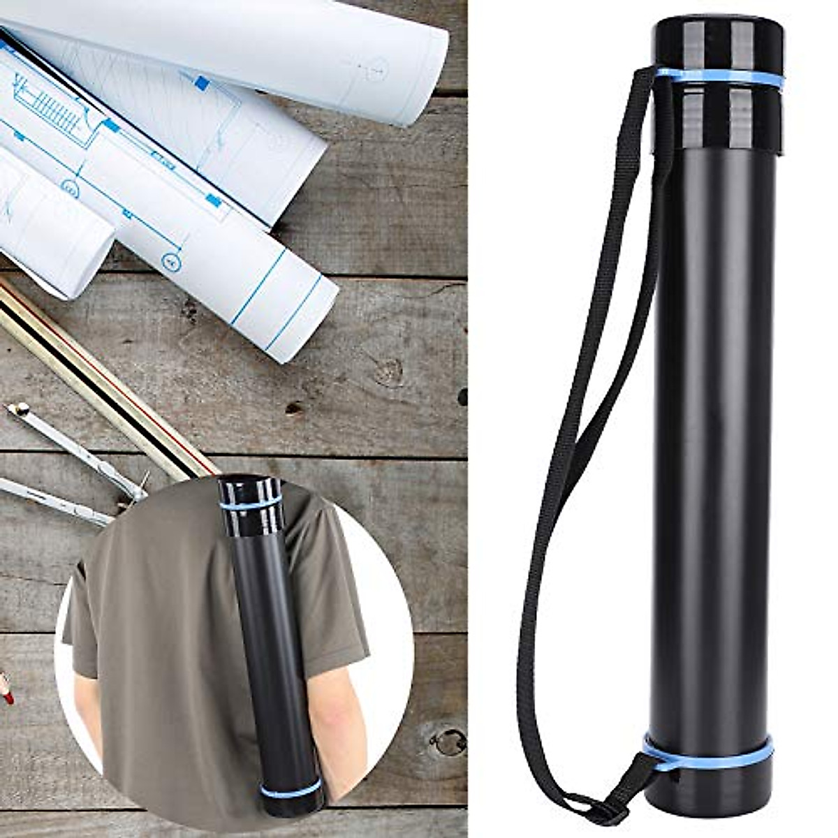 AMONIDA Poster Tube, Extendable Storage Tube, Extra Thick Collection Painting Waterproof Poster Storage Tube for Documents Fishing Rods Large Photo Prints